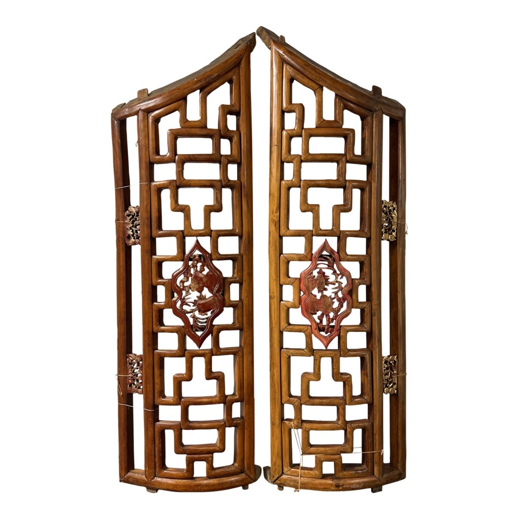 Antique Curved Decorative Opium Bed Rails- Wall Hangings, a Pair ...