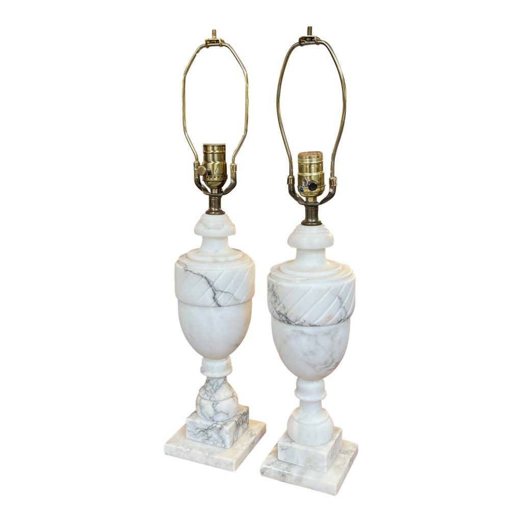 Vintage Marble Table Lamps, a Pair - Design Plus Gallery