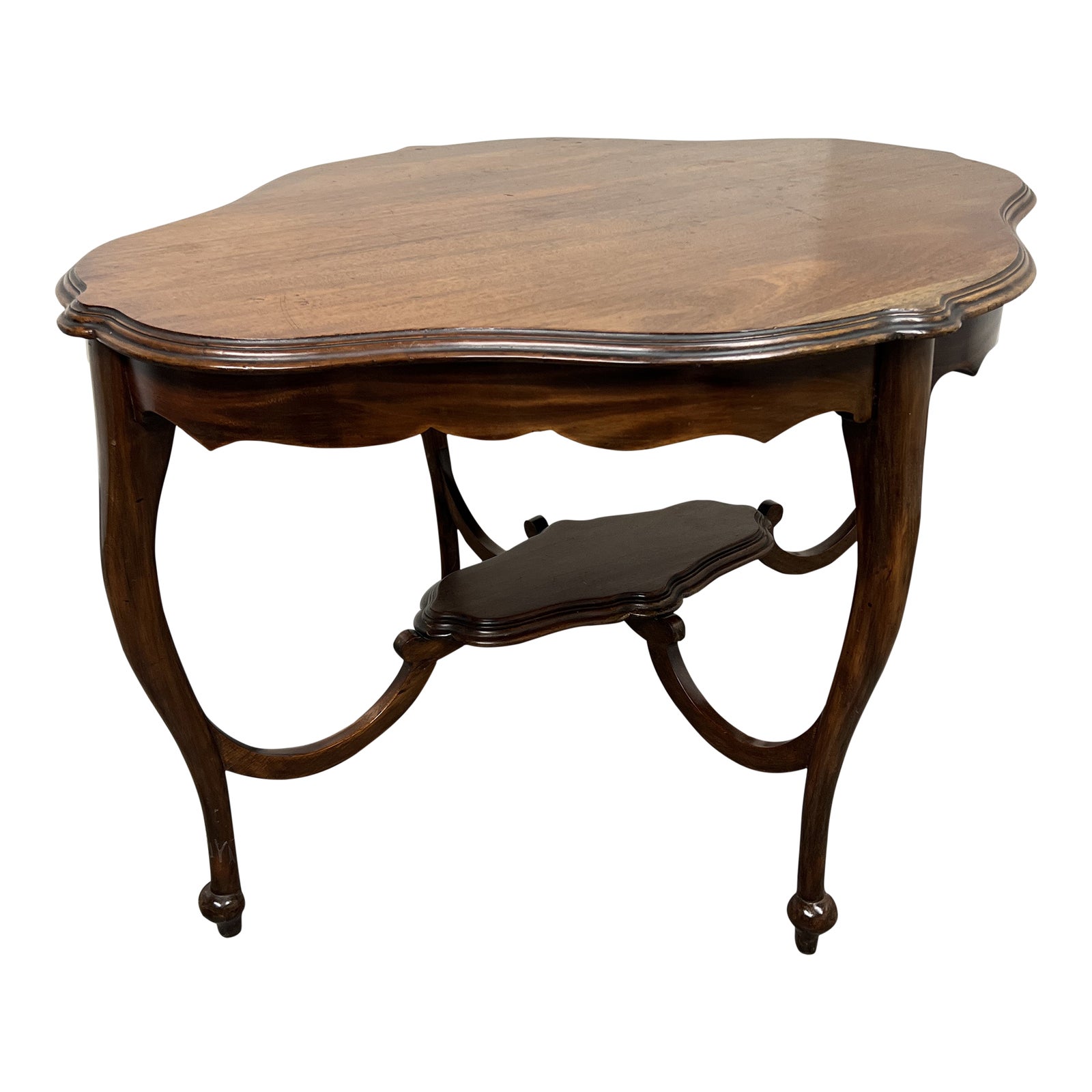 Vintage Medallion Shape Wood Occasional Side Table - Design Plus Gallery