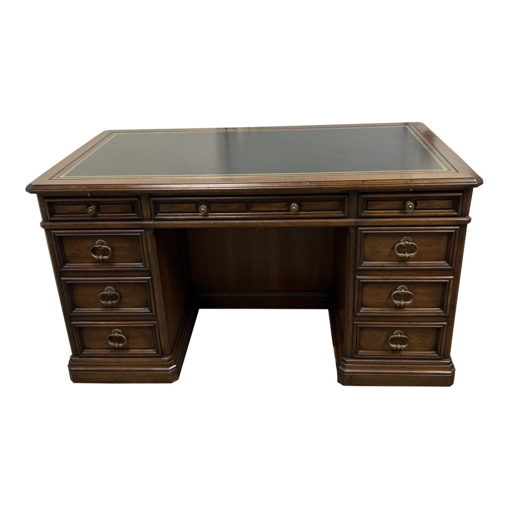 Vintage Sligh Furniture Holland Michigan Mahogany Tooled Leather ...