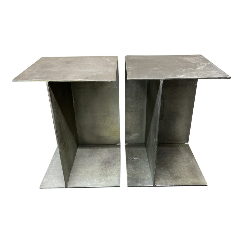 Custom Design Beam Side Tables, a Pair - Design Plus Gallery