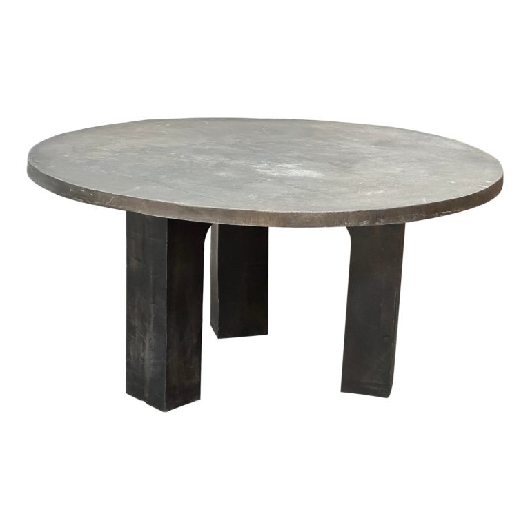 NEW Custom Design Organic Round Modern Metal Dining Room Table - Design ...