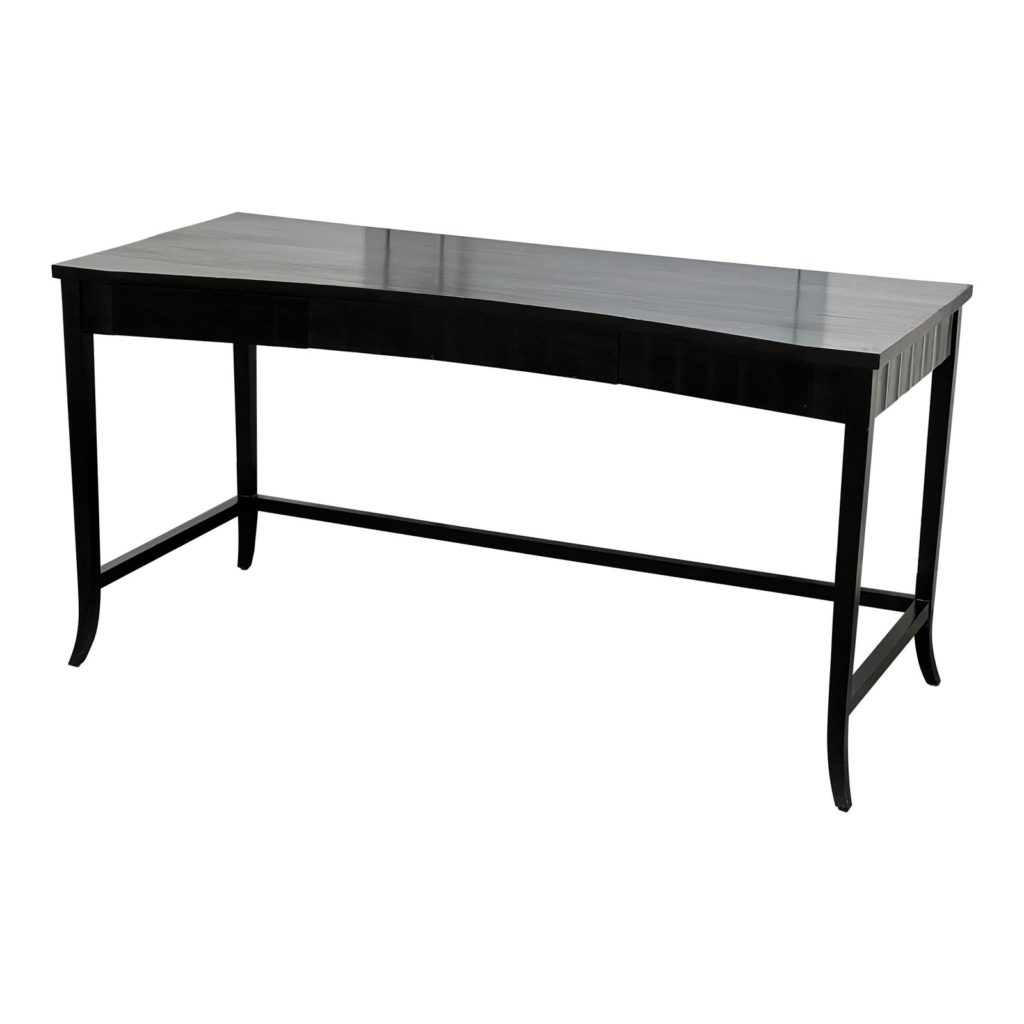 Ironies Curved Fluted Wood Frame Desk - Design Plus Gallery
