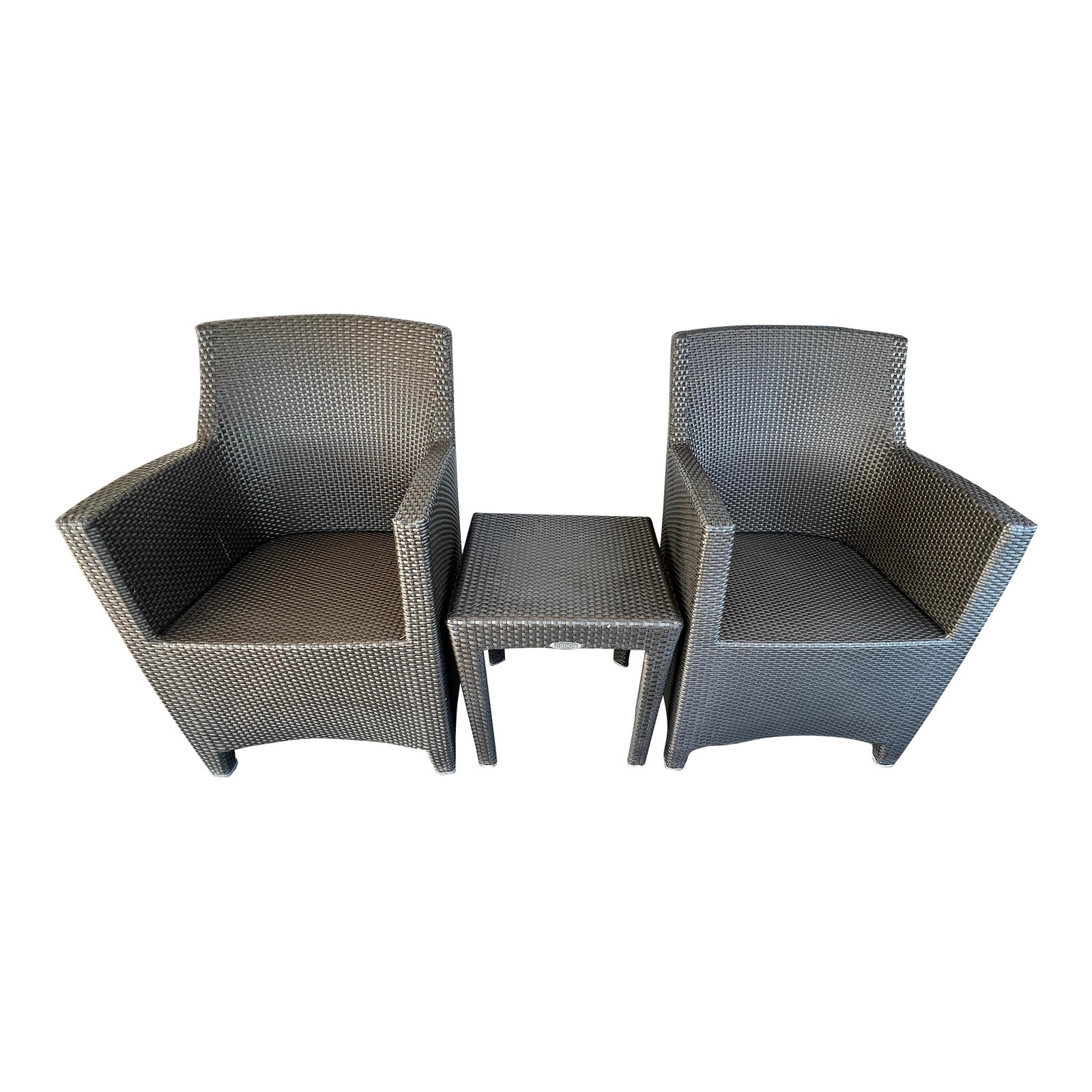 Dedon Barcelona Pair of Arm Chairs + Side Table Outdoor Set. Original ...