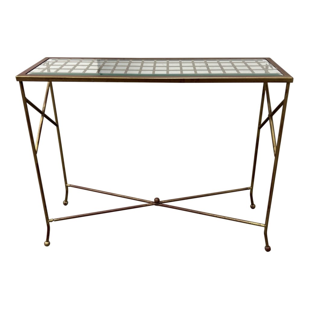 Contemporary Metal + Glass Console Table - Design Plus Gallery