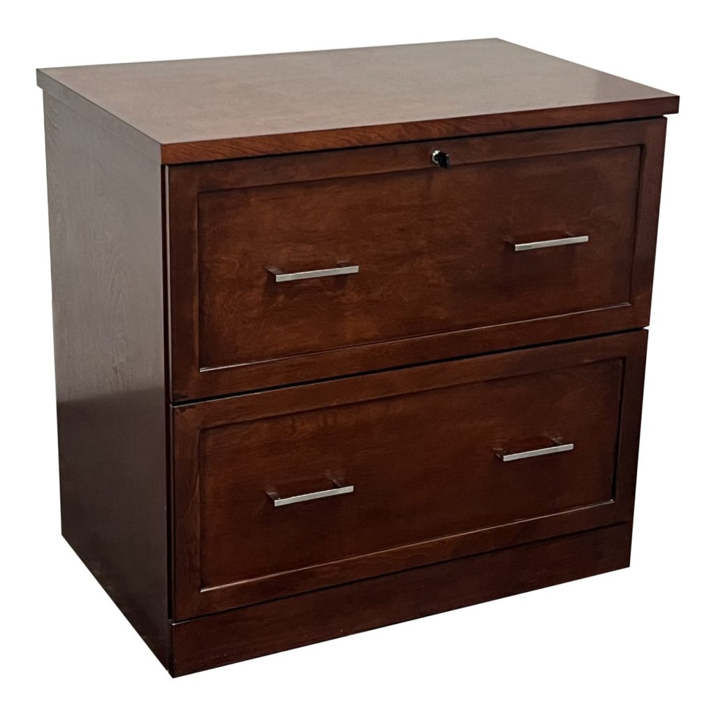 Realspace Mahogany Finish Filing Cabinet, With Key - Design Plus Gallery