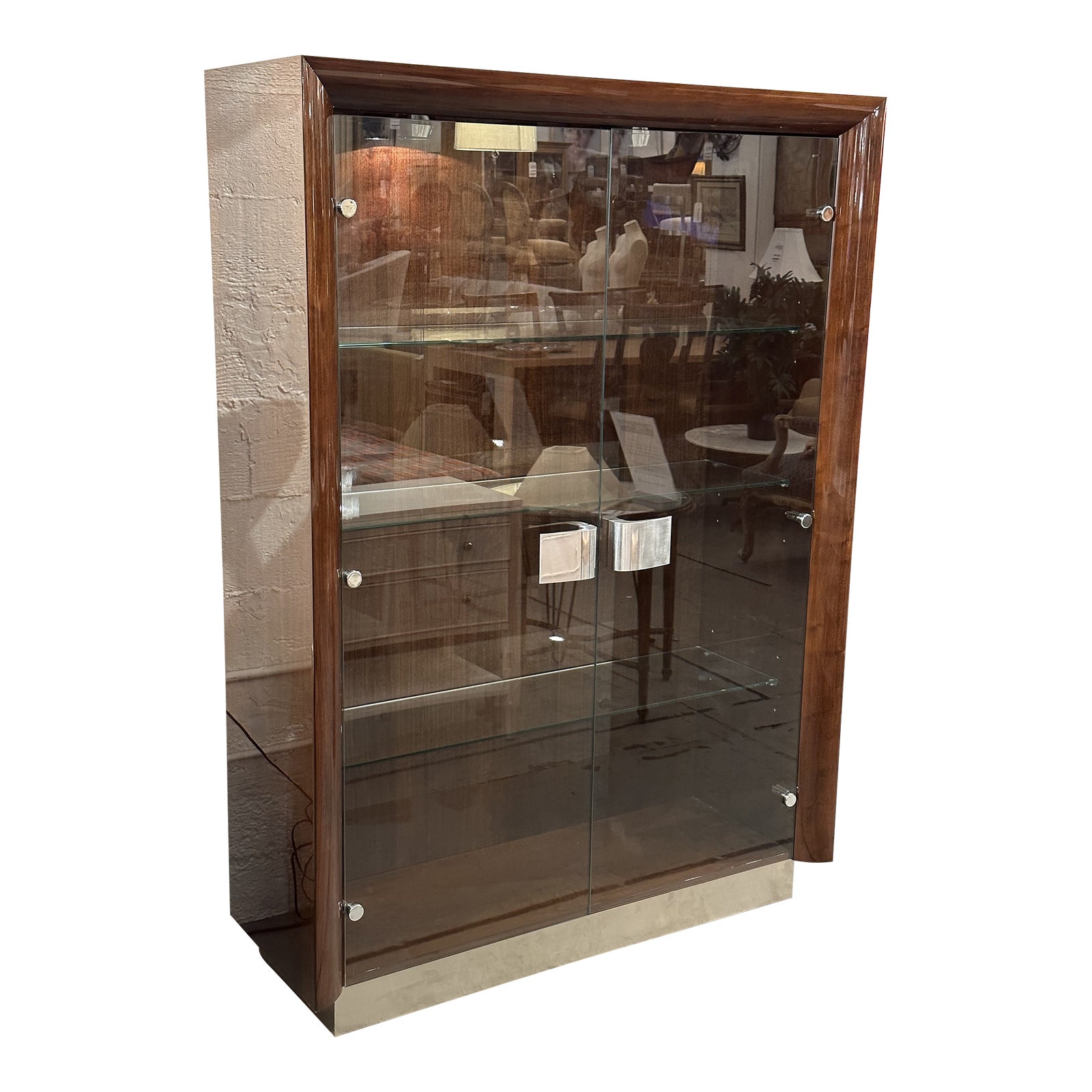 american-walnut-two-door-glass-curio-cabinet-6512 - Design Plus Gallery