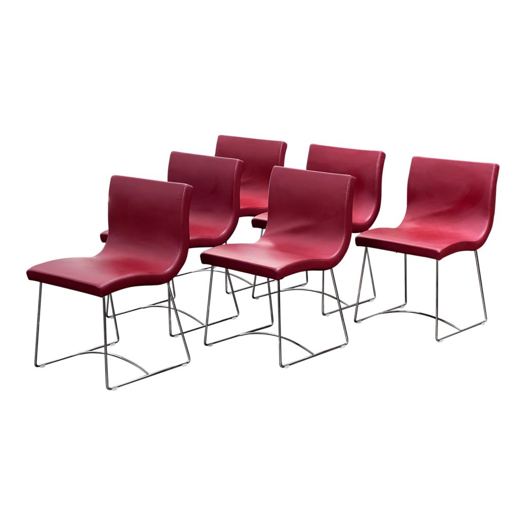 Ligne Roset Pascal Mourgue Sala Dining Room Chairs + Sleigh Feet, Set ...