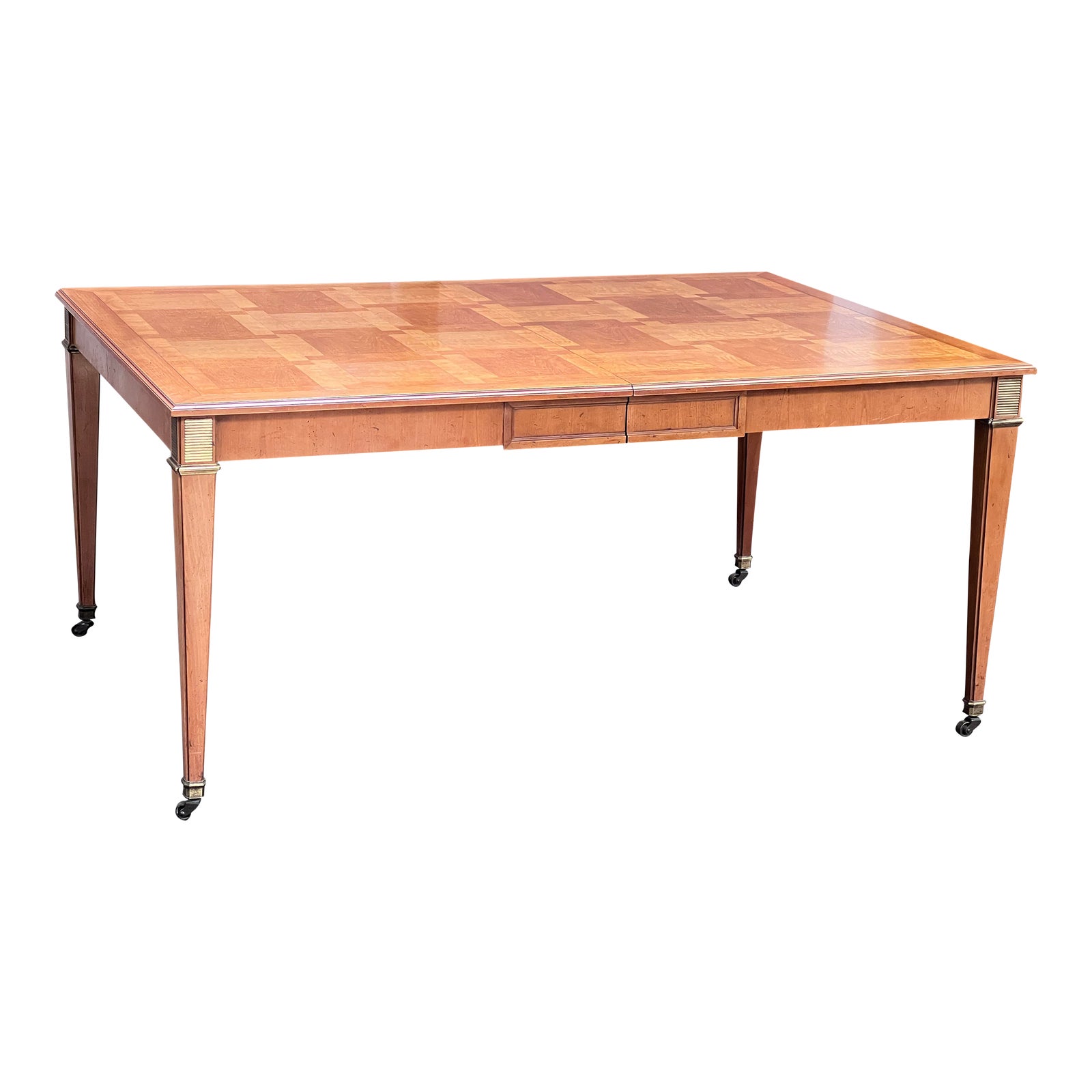 Currin Custom Dining Table With a 80″ Starburst Round Top + Sliver ...