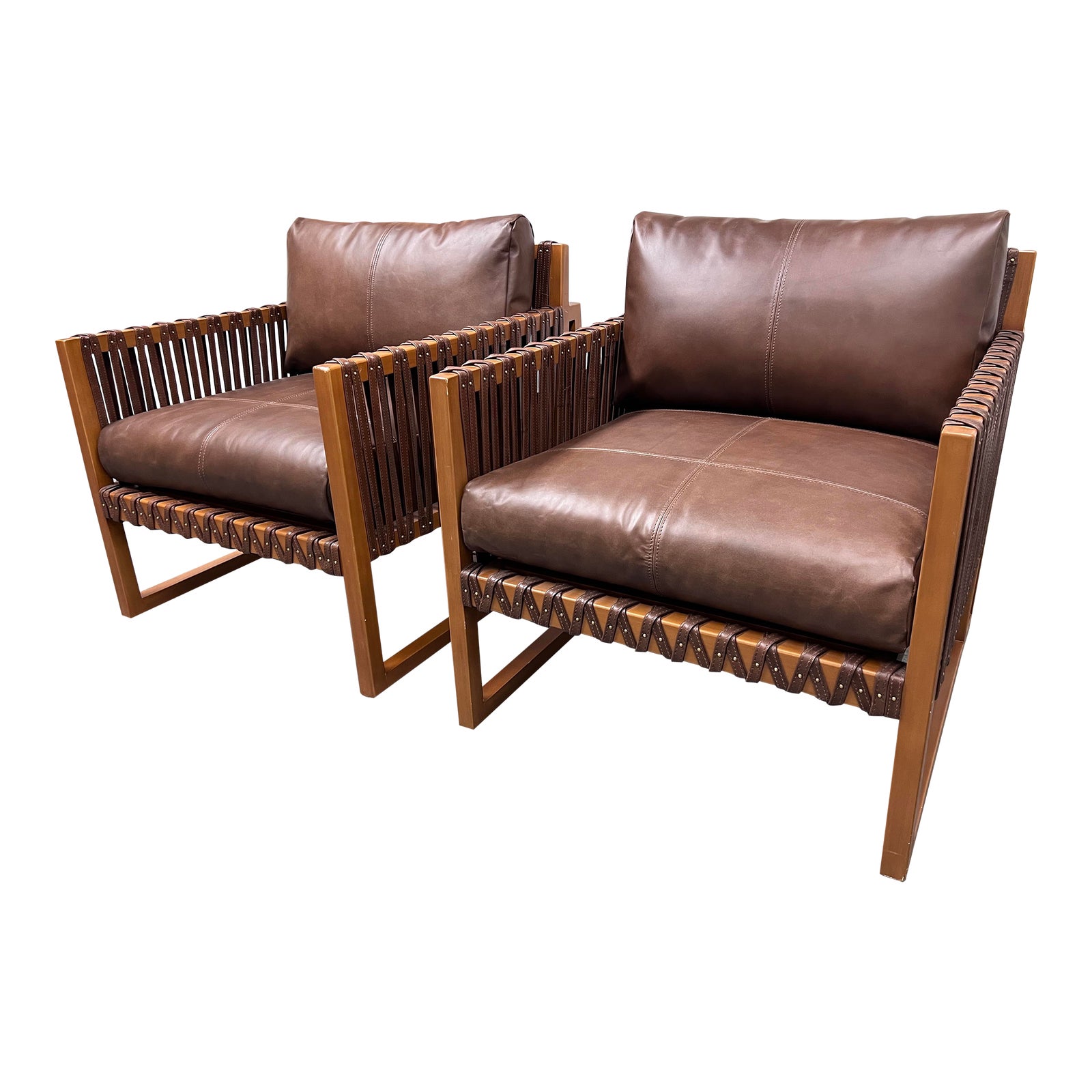 palecek-commodore-lounge-chairs-a-pair-7672 - Design Plus Gallery
