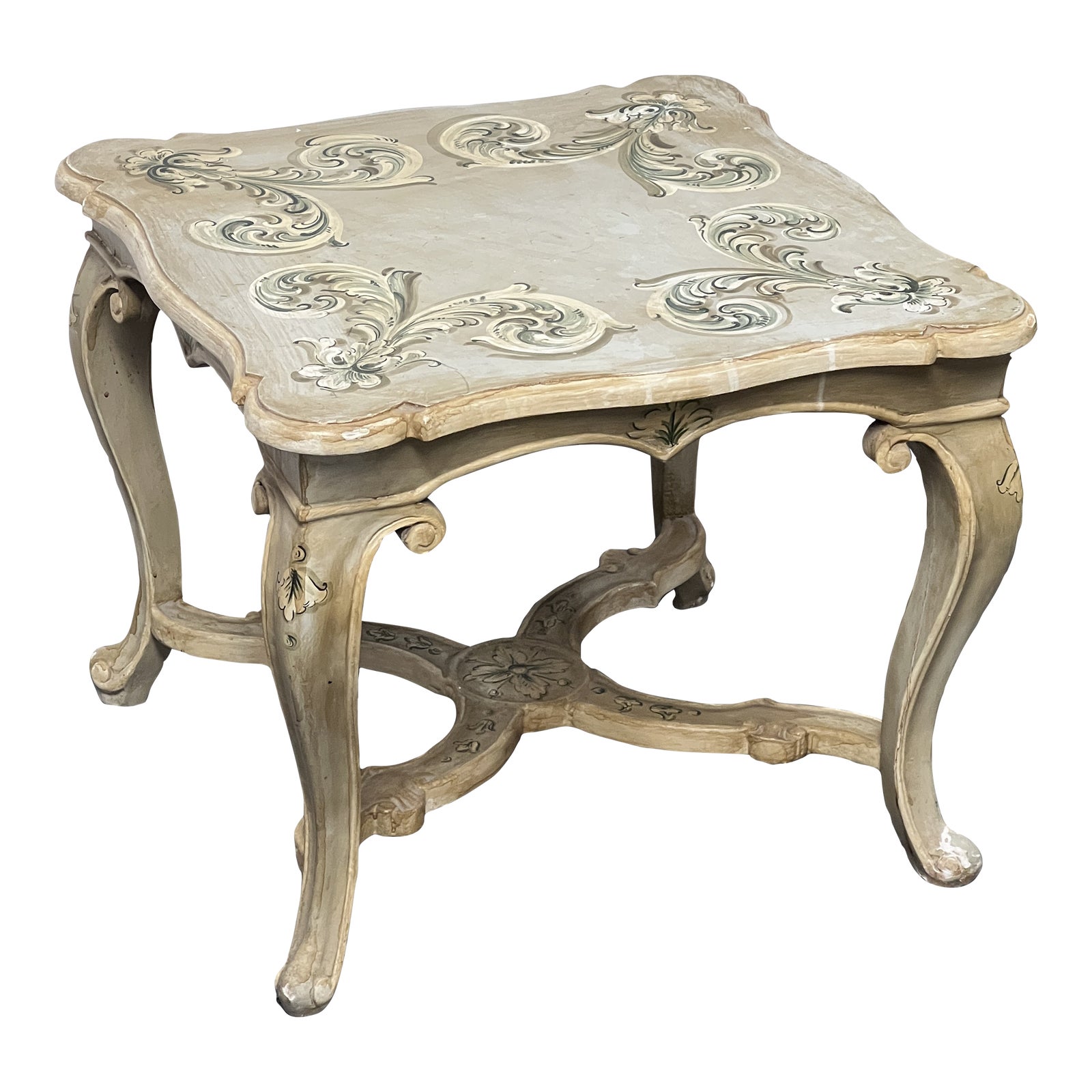 Antique + Hand Painted Italian Side Table - Design Plus Gallery