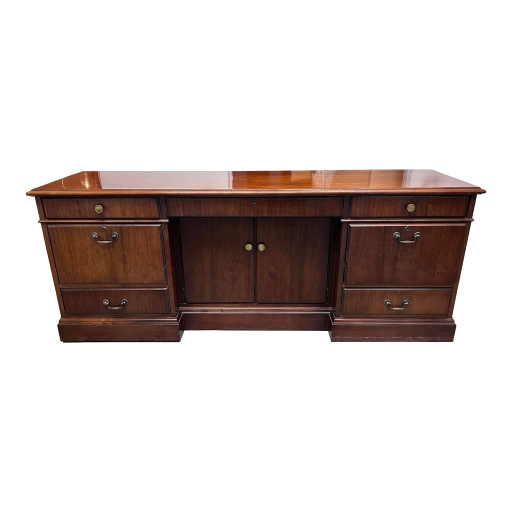Vintage Jofco Walnut Office Credenza With Lateral File Cabinets ...