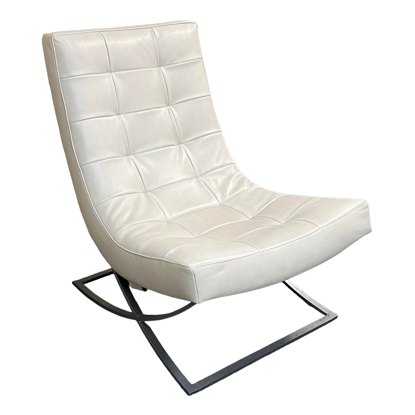 Contemporary Slope Leather Lounge Chair - Design Plus Gallery