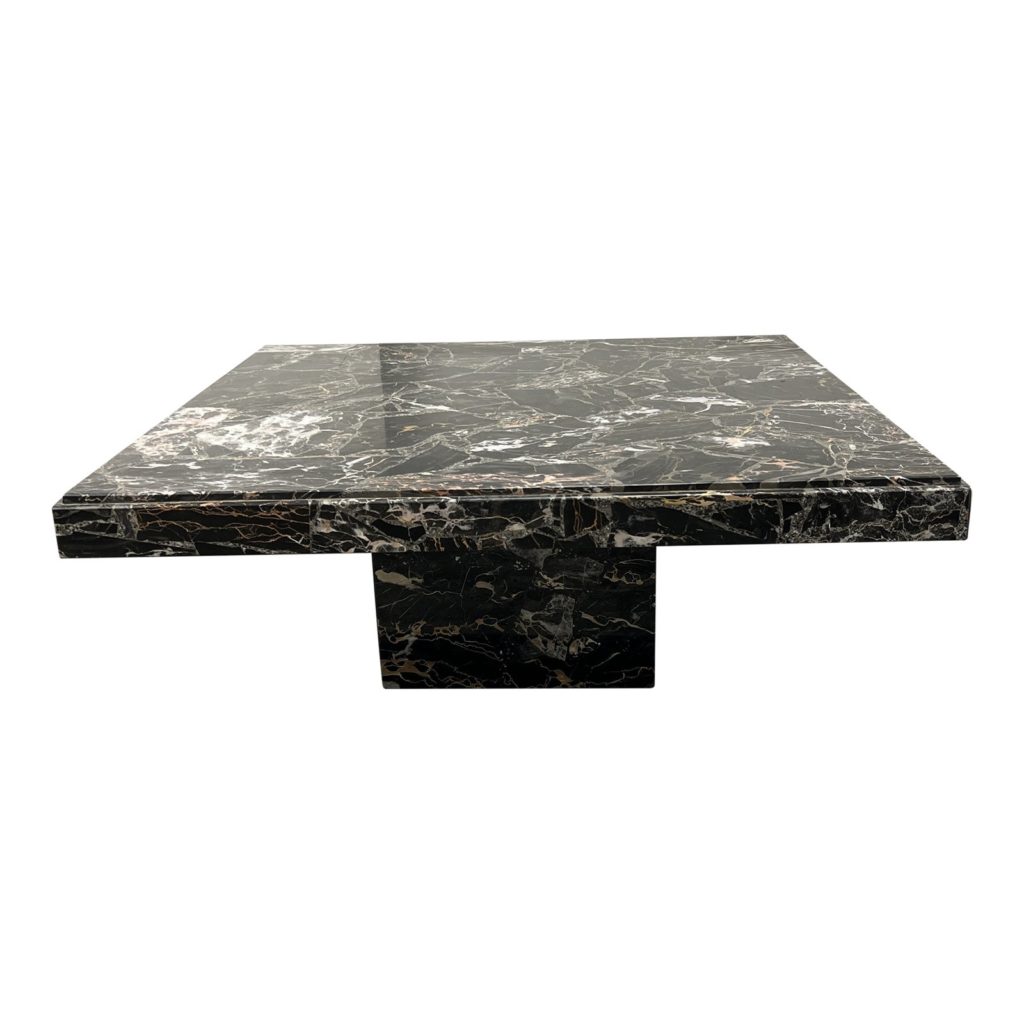 Stone International Custom Beveled Top Marble Pedestal Coffee Table ...