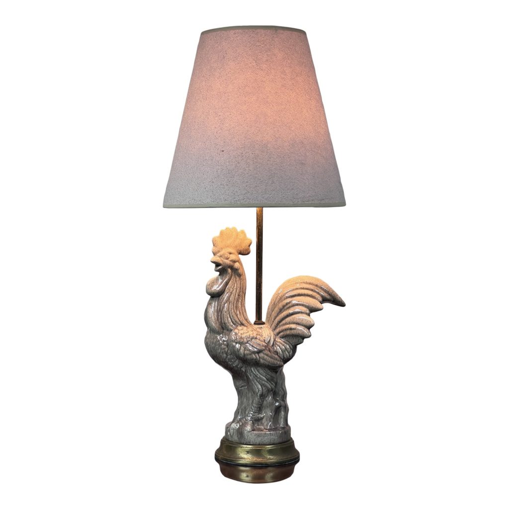 Vintage French Country Rooster Table Lamp - Design Plus Gallery