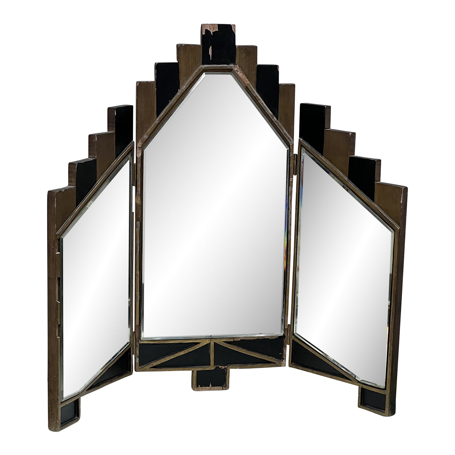 vintage-tri-fold-art-deco-table-top-mirror-2119 - Design Plus Gallery