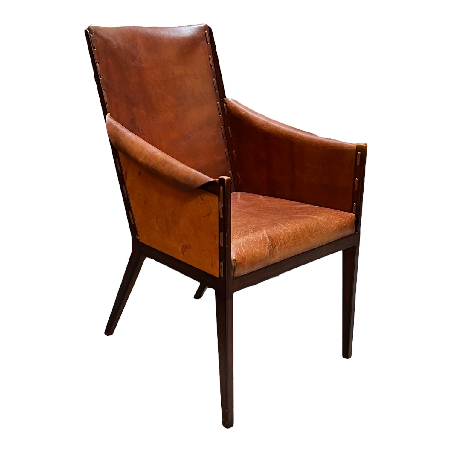 Hickory Chair Company Gunnison Leather Wrapped Chair. Original Price ...