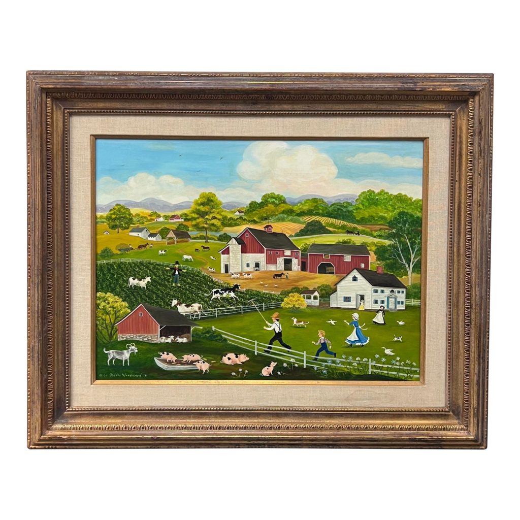 Alice Geddes Woodward Painting Signed Dated 1981 - Design Plus Gallery