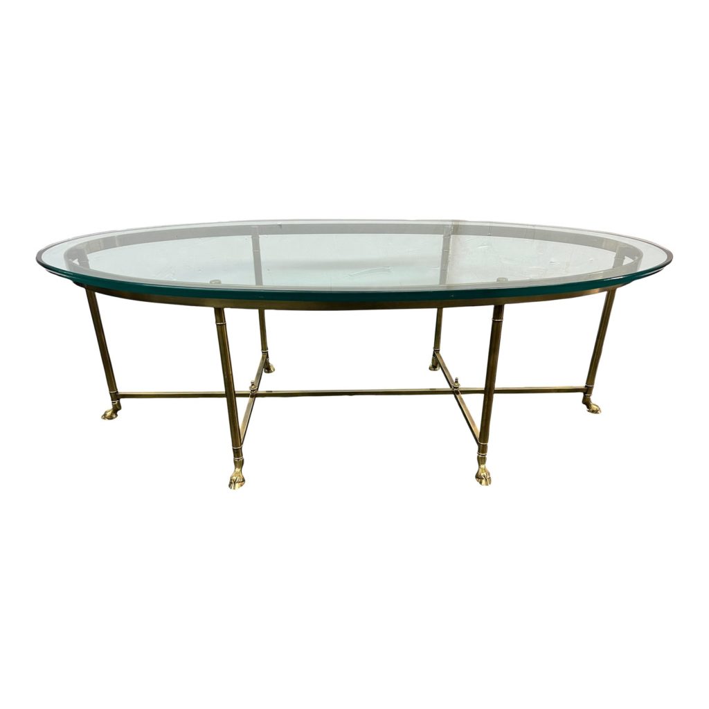 Mid 20th Century LaBarge Style Brass + Glass Coffee Table - Design Plus ...