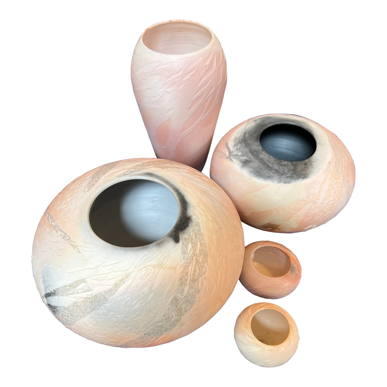 Ruth E. Allan Porcelain Saggar Vessels, a Collection of Five - Design ...