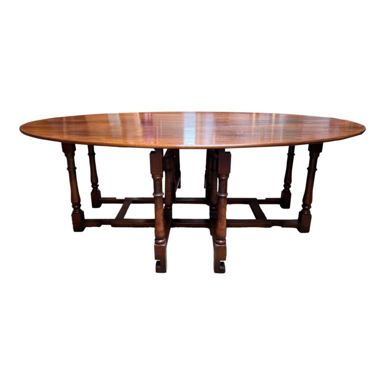 Vintage English Double Gateleg Dining Table + Console - Design Plus Gallery
