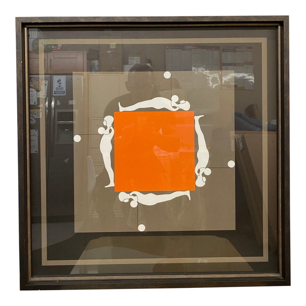 Ernest Trova "Four Figures on an Orange Square" 1965 Screenprint ...