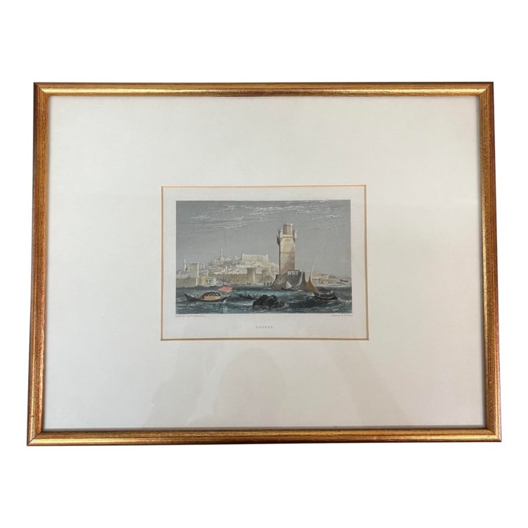 Vintage Engraving of Rhodes, Greece, Joseph Mallard William Turner ...