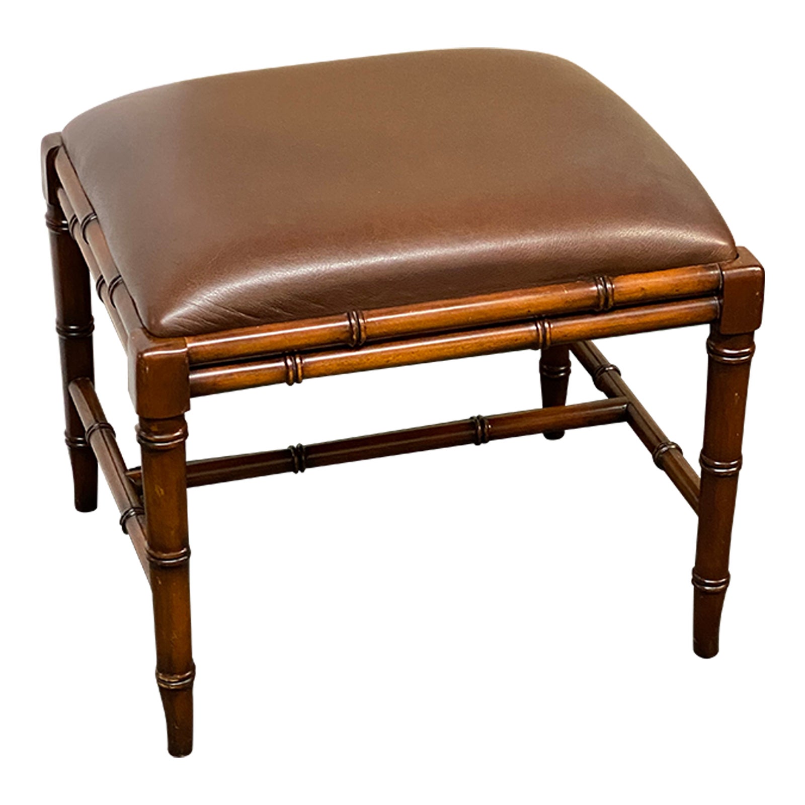 Rustic Home Decor Tampa Faux Bamboo + Leather Stool. Original Price ...