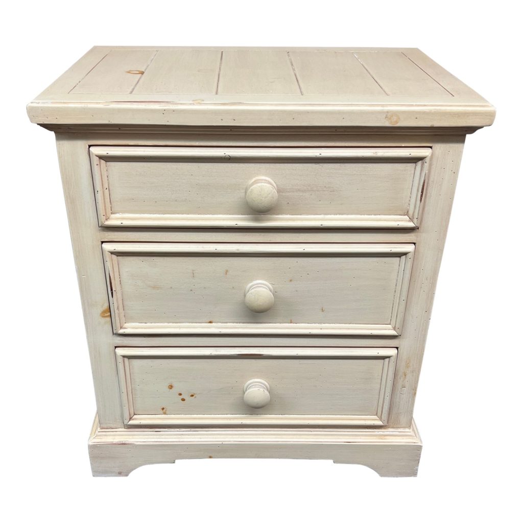 Cottage Style Three Drawer Nightstand - Design Plus Gallery