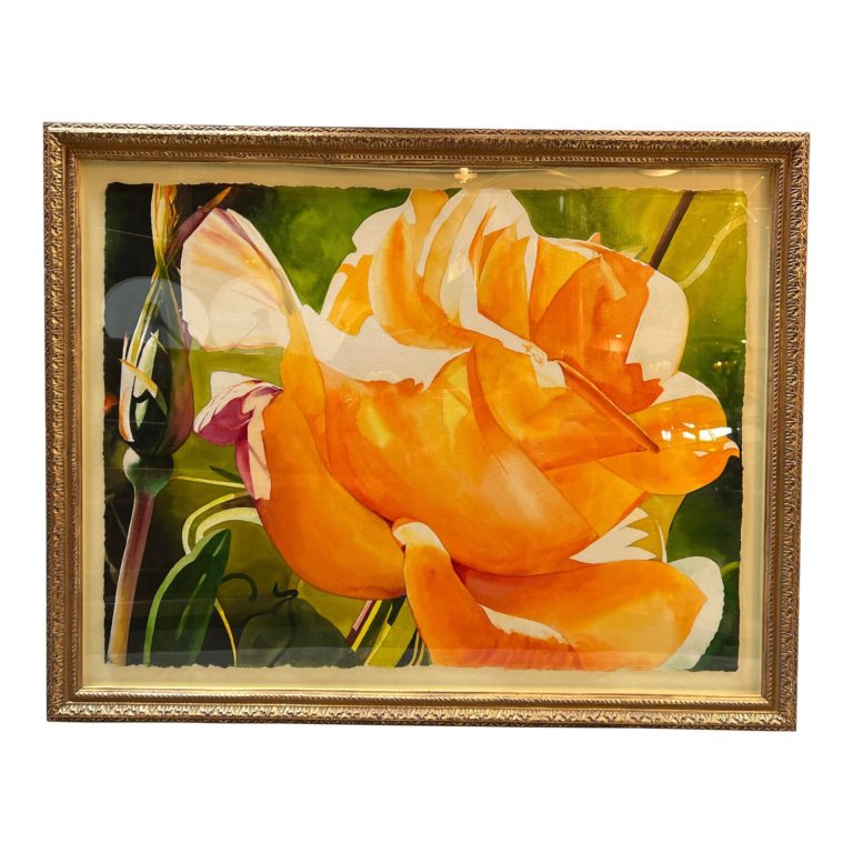 Mary Jane Ruggles Glowing Rose Watercolor Painting, Framed - Design ...