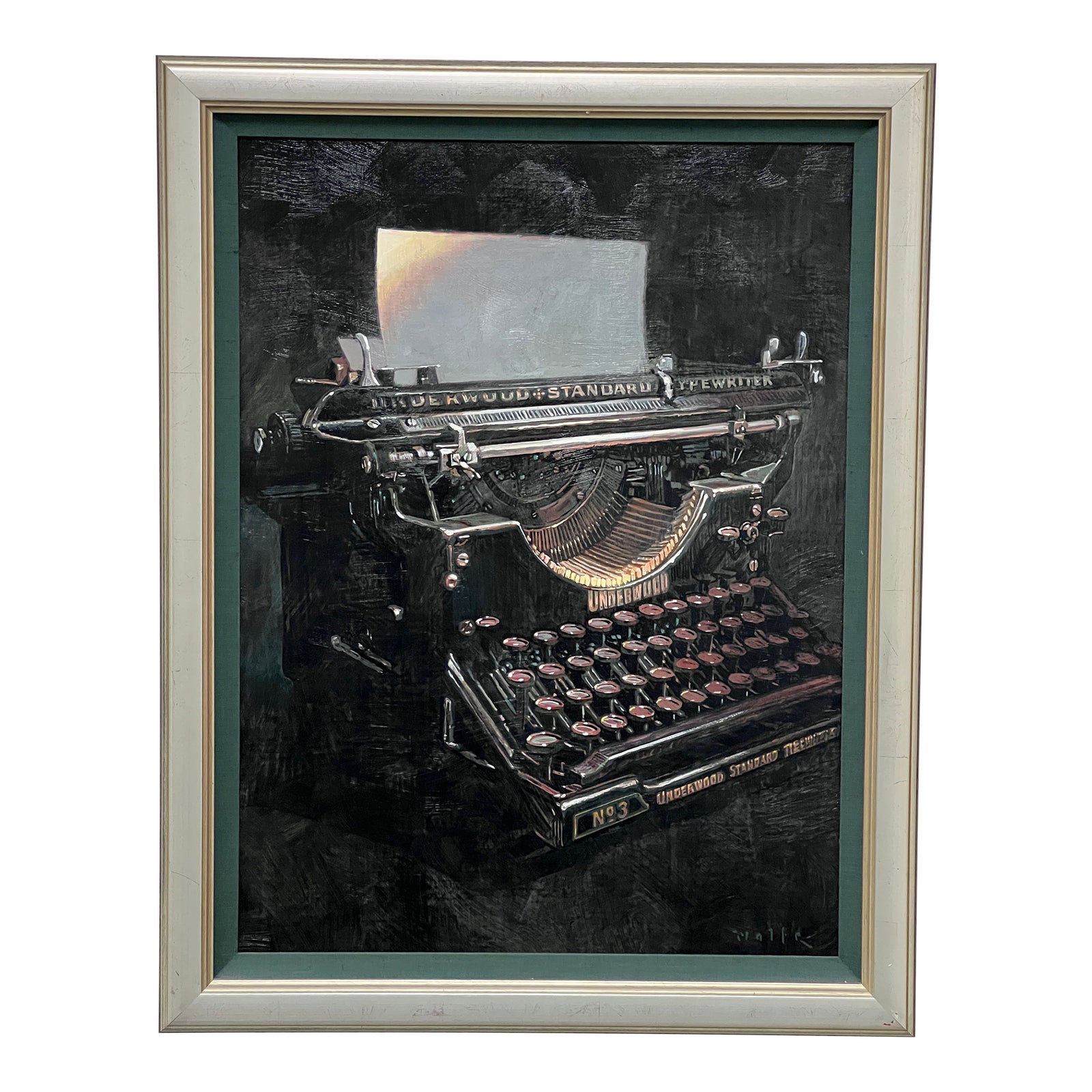 bruce-leslie-wolfe-underwood-typewriter-original-frame-signed-7877 ...