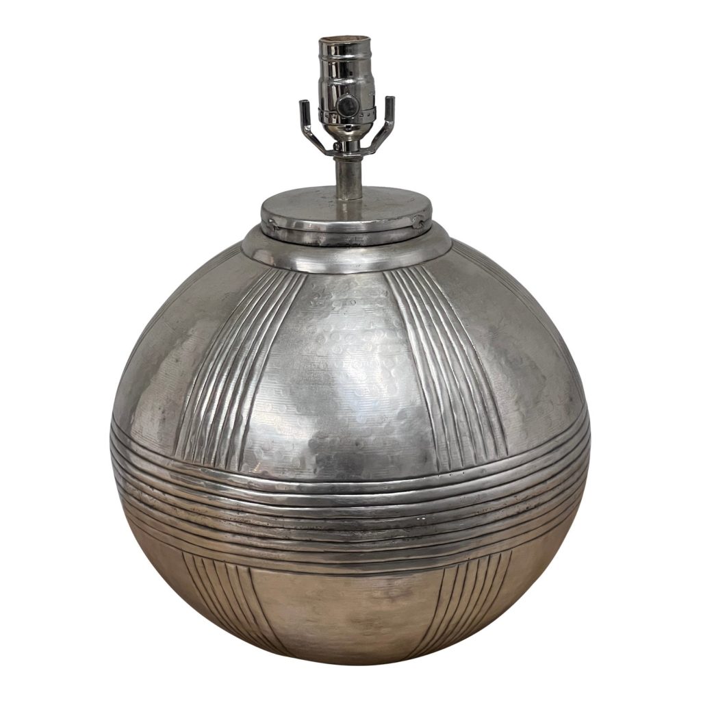 Sue Fisher King Art Deco Hammered Chrome Table Lamp Base. Original ...