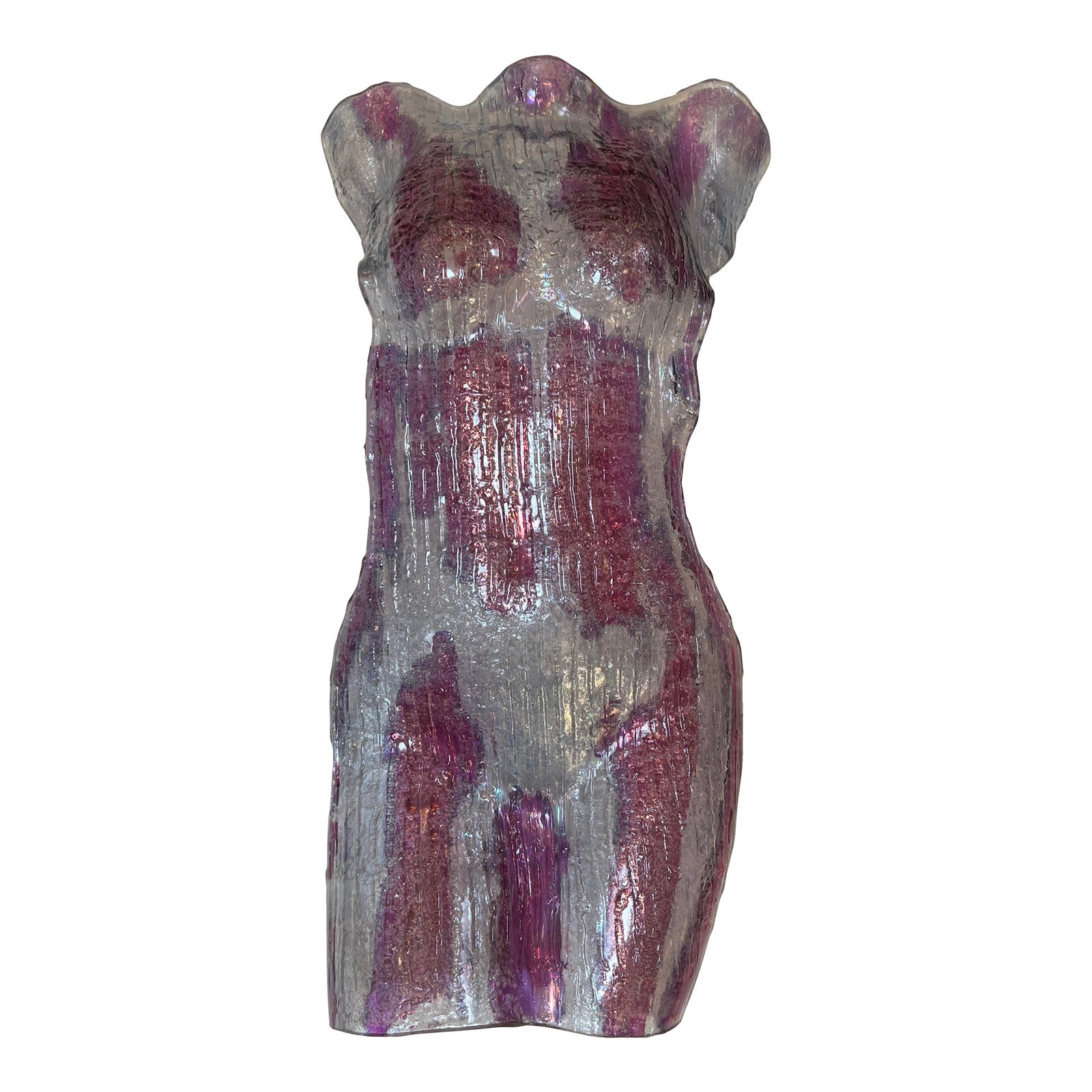 Bj Katz Painted/Fused Art Glass Female Torso 8/500 - Design Plus Gallery