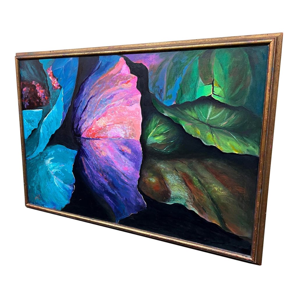 Luis Cea Petal and Leaves Mixed Media Original Painting - Design Plus ...