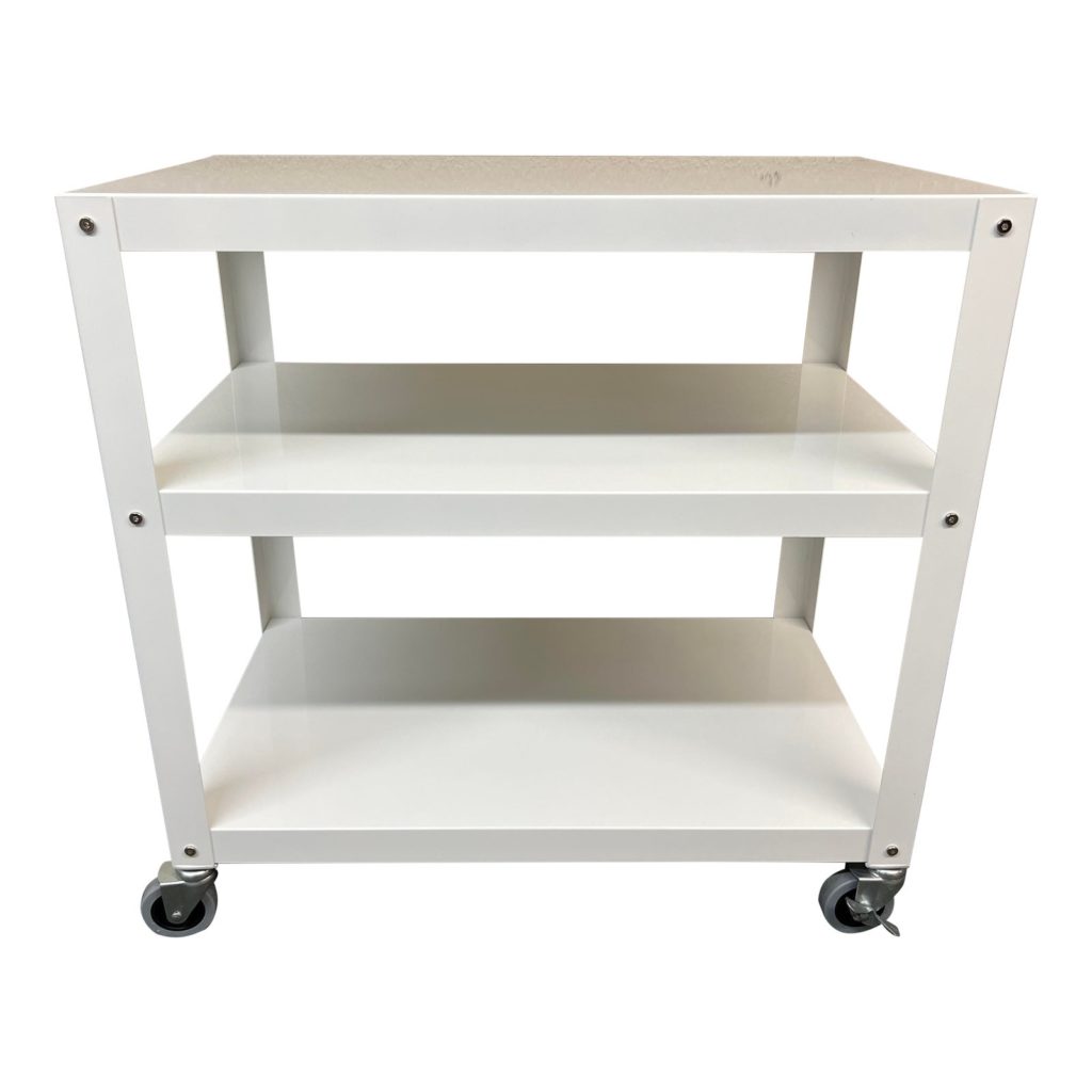 CB2 White Metal Cart - Design Plus Gallery