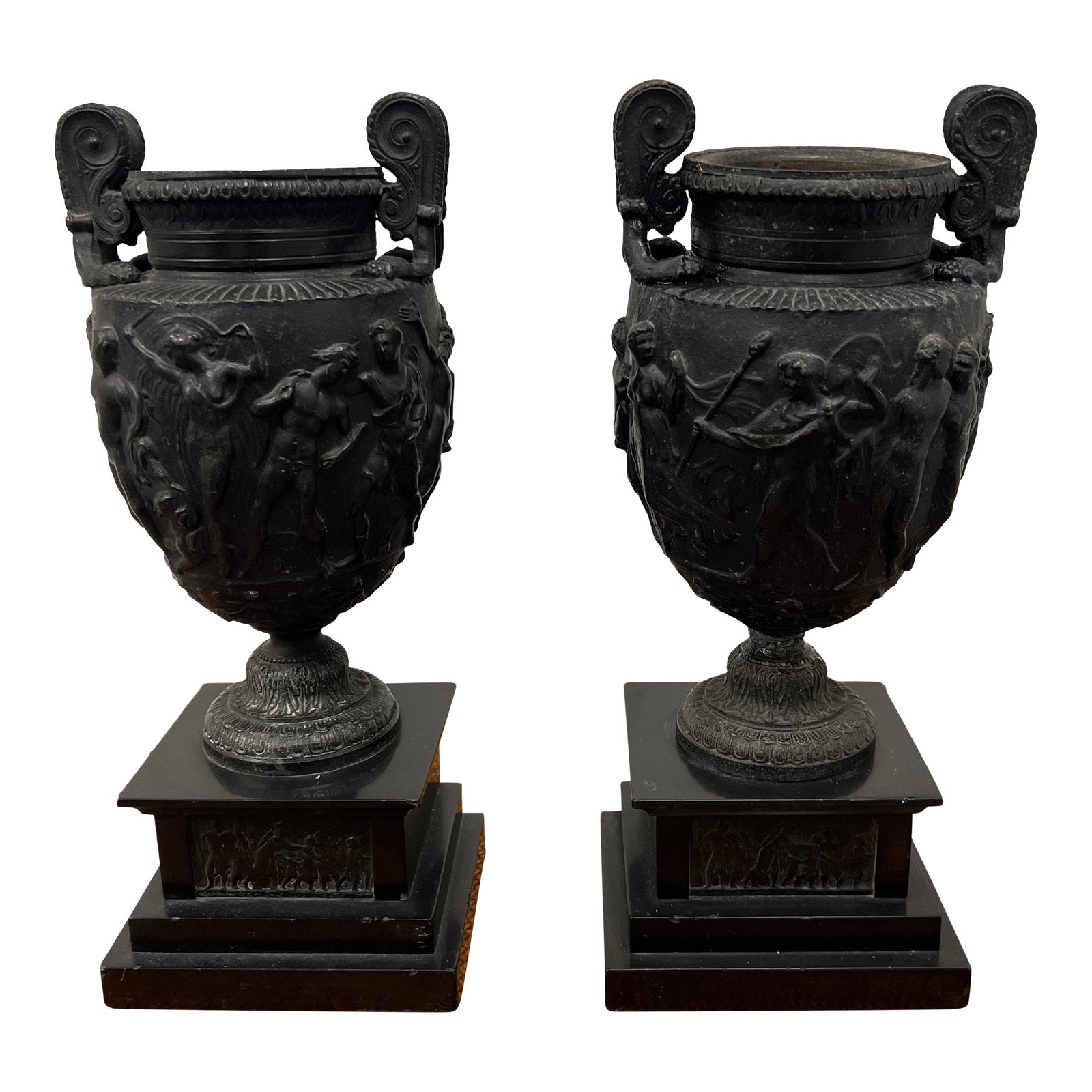 Antique Greek Antique Townley Urn Replicas, a Pair - Design Plus Gallery