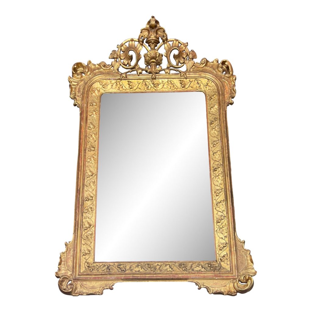 19th Century Rococo Gilded + Carved Queen Victoria Mirror. Original ...