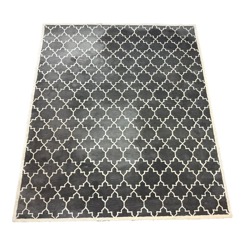 Pottery Barn Jali Geo Gray Tufted Rug - 8′ × 10. Original Price: $1,050 ...