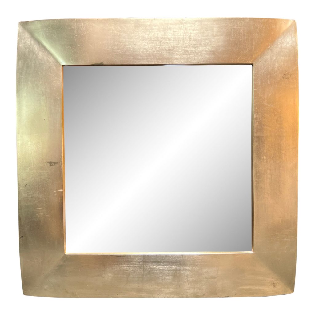 Contemporary Brushed Gold Square Wall Mirror - Design Plus Gallery