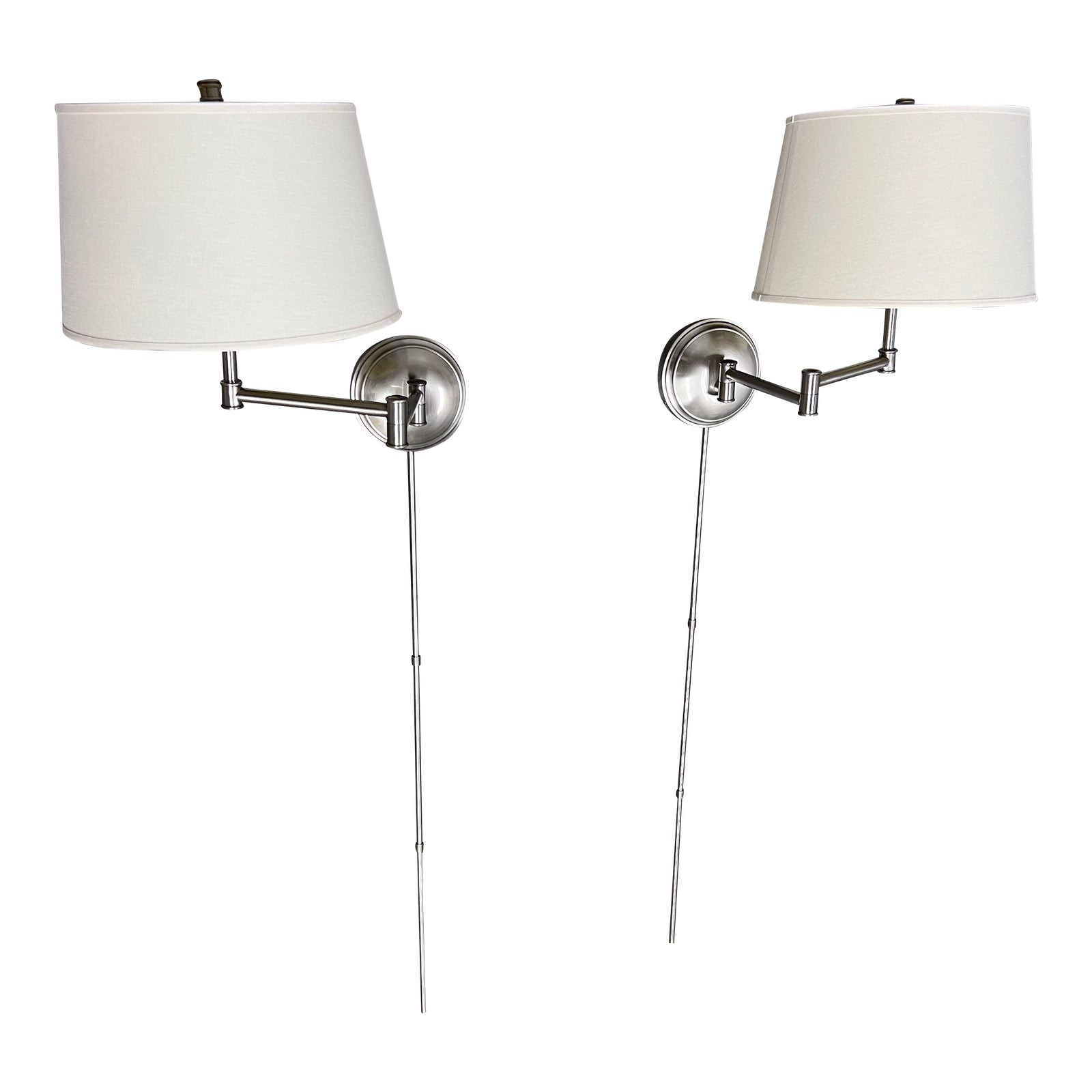 contemporary-silver-finish-swing-arm-wall-sconces-a-pair-3717 - Design ...