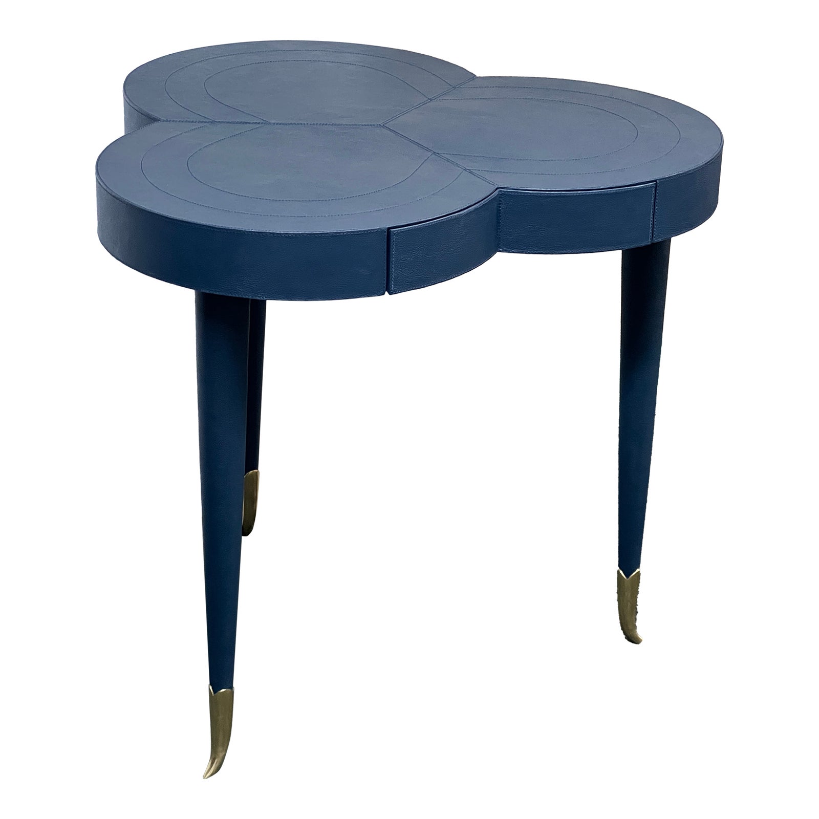 jonathan-adler-mariner-flow-leather-trefoil-table-4679 - Design Plus ...