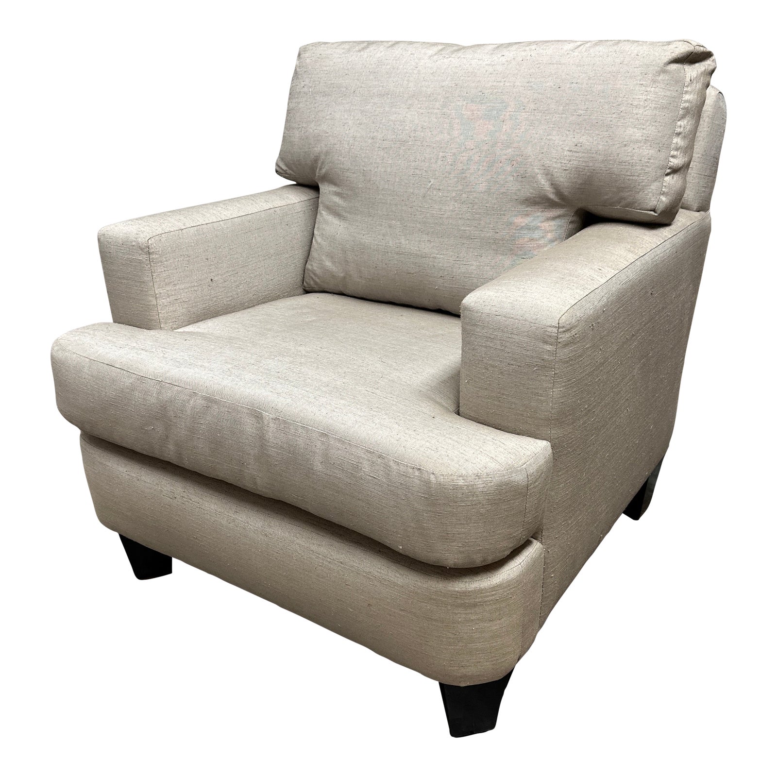 Serra Design Custom Champagne Silk Taffeta Lounge Chair - Design Plus ...