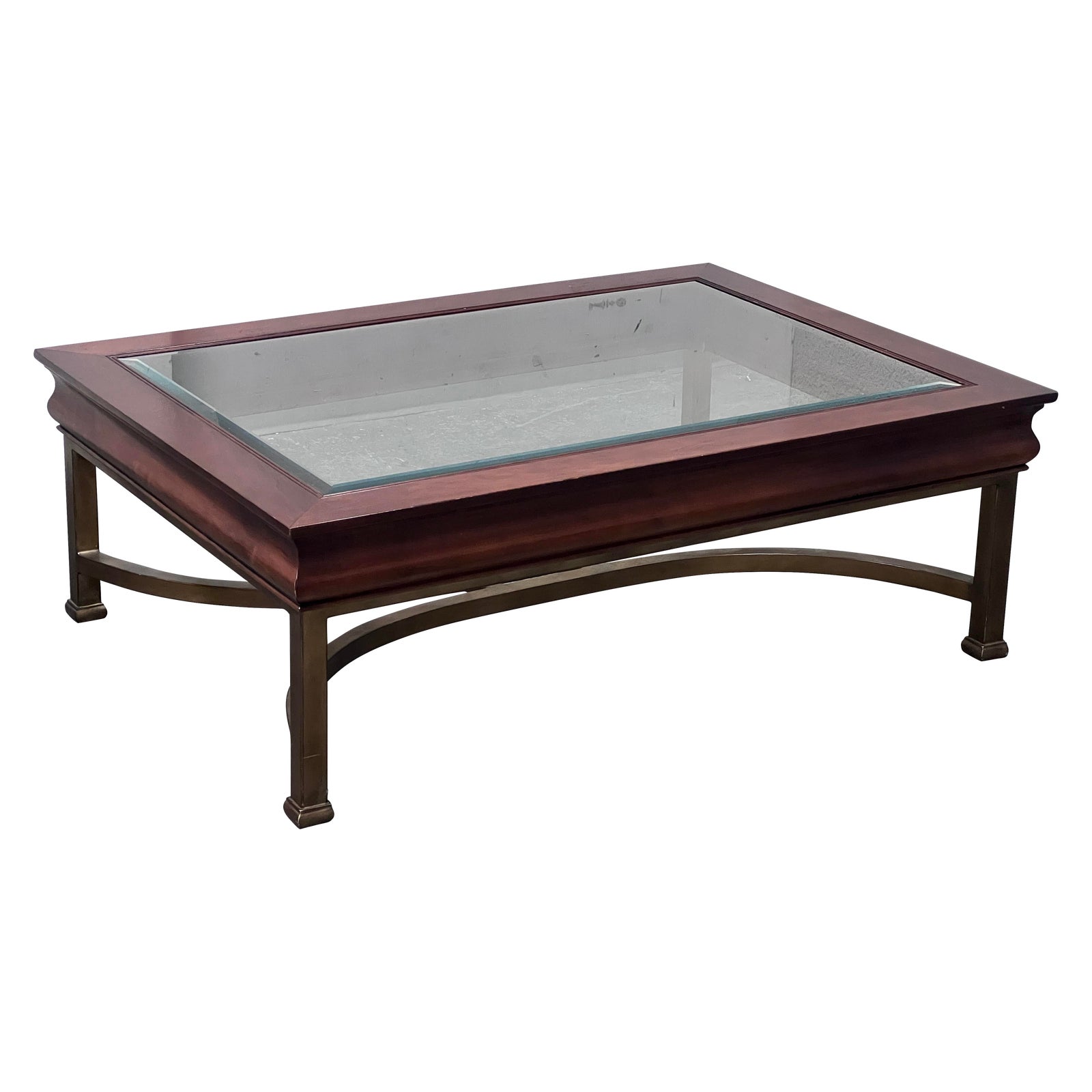 Contemporary Mahogany Glass Brass Coffee Table Design Plus Gallery