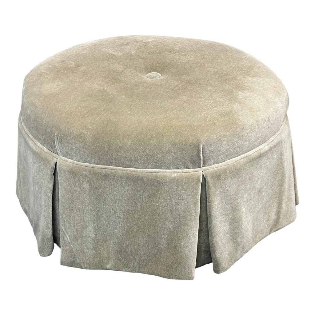 Custom Design Mohair Button Tufted Ottoman - Design Plus Gallery