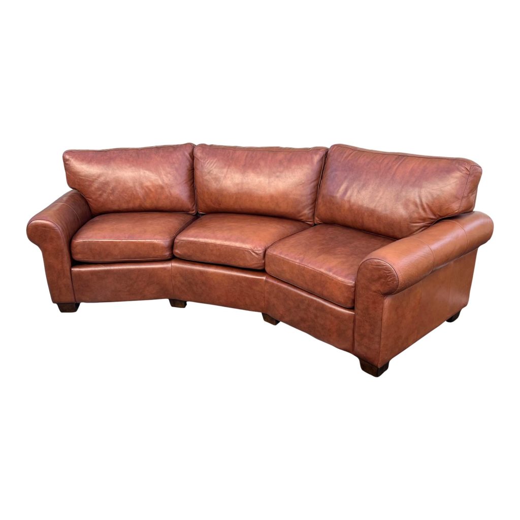 Omnia Leather Custom Curved Leather Sofa. Original Price: $4,000 ...