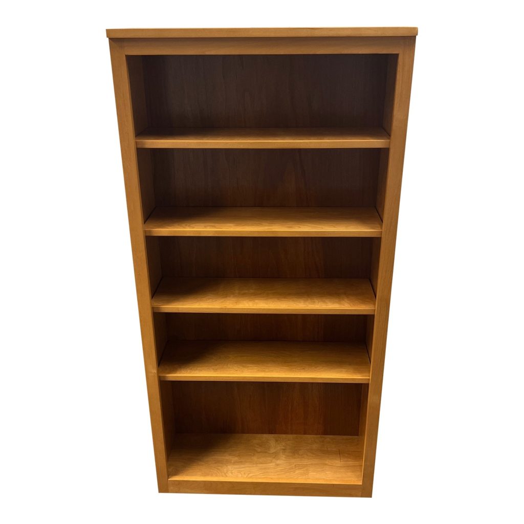 Custom Design Honey Satinwood Finish Bookshelf - Design Plus Gallery