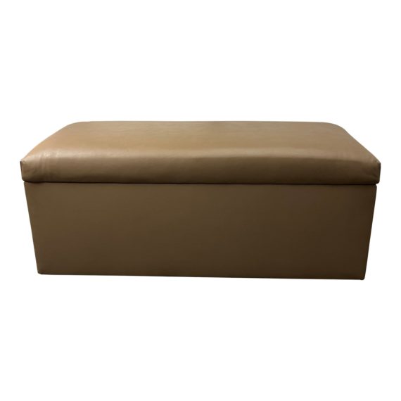 Baker Furniture Tufted Ivory Leather Bench | Design Plus Gallery