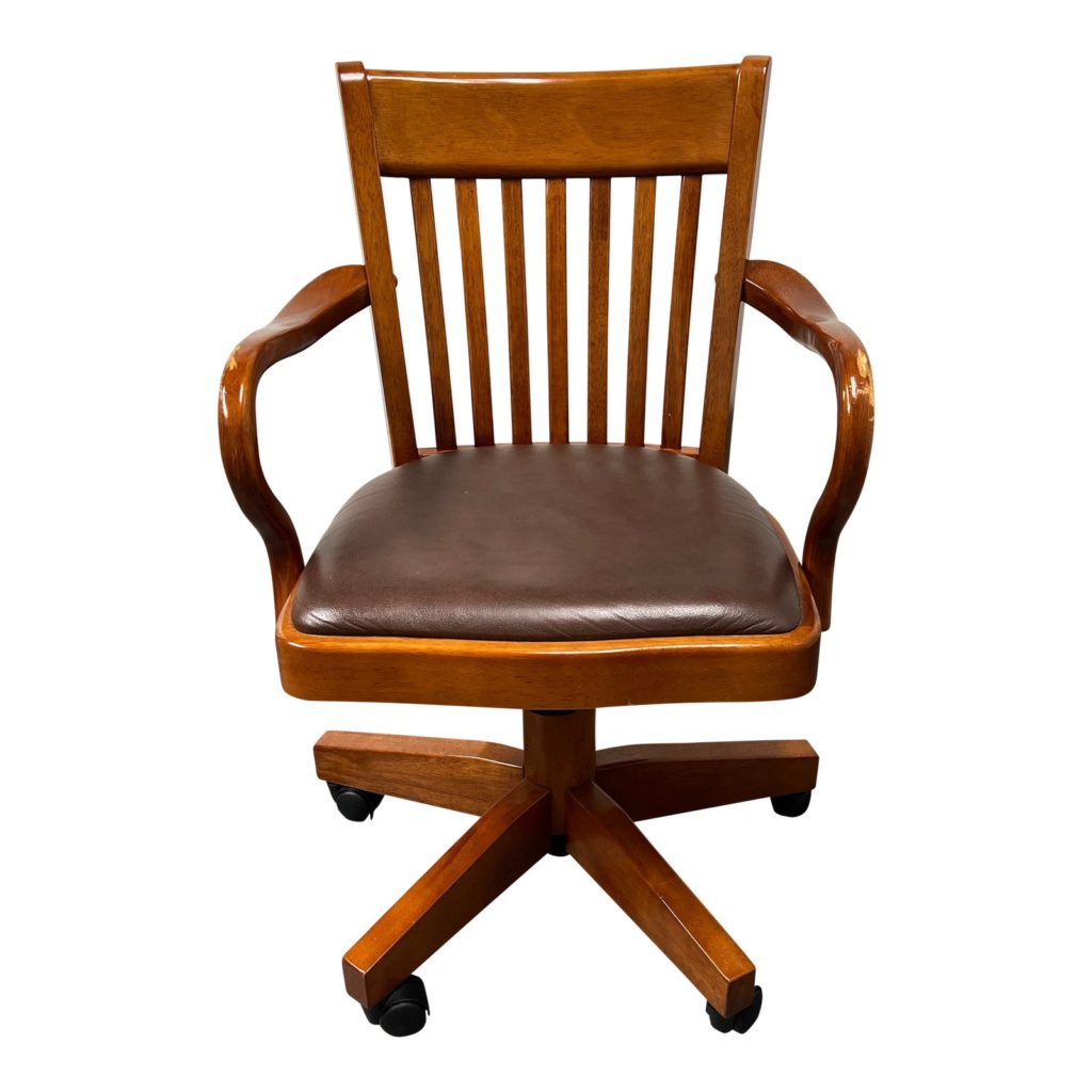 Deluxe Wood Bankers Chair With Padded Seat - Design Plus Gallery