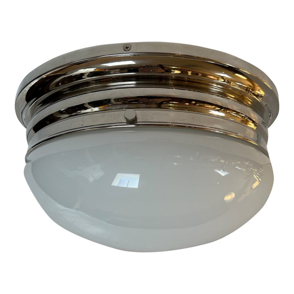 Visual Comfort Crown Glass + Nickel Large Flush Mount Light | Design ...