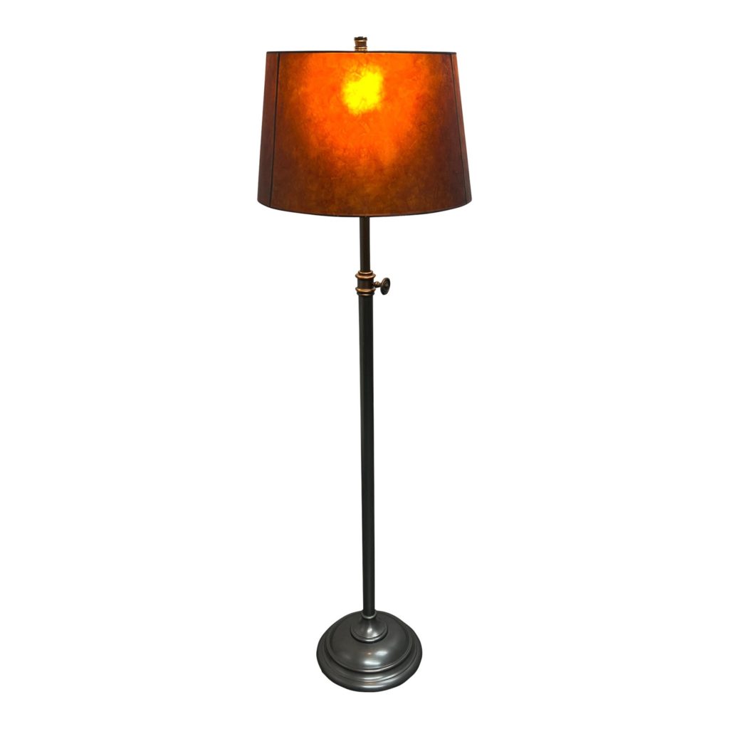 Pottery Barn Chelsea Metal Adjustable Floor Lamp + Amber Mica Shade ...